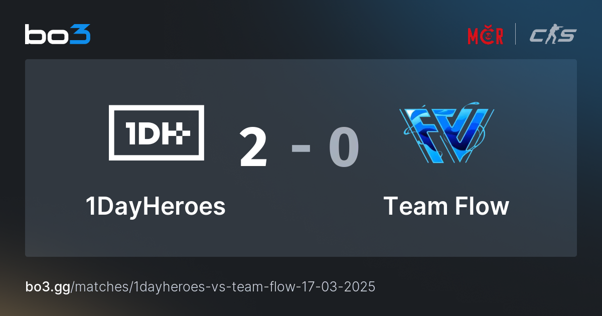 1DayHeroes vs Team Flow - CS2 Match at Tipsport Cup Spring 2025: Online ...