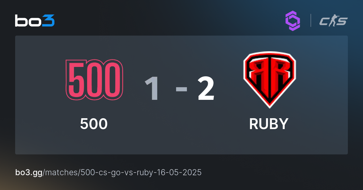 500 vs RUBY - CS2 Match at CCT Season 3 European Series 1