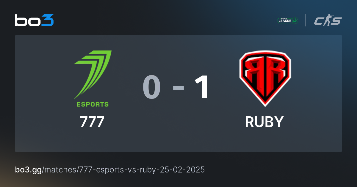 777 vs RUBY - CS2 Match at ESEA Season 52: Advanced Division - Europe