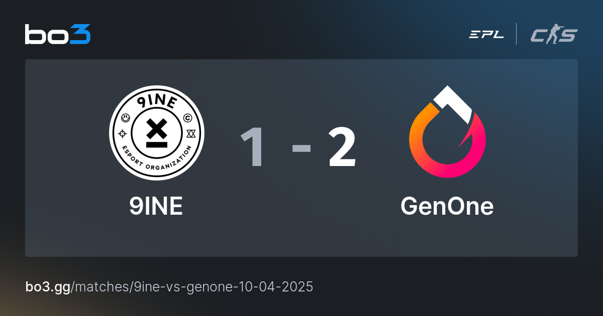 9INE vs GenOne - CS2 Match at European Pro League Season 24