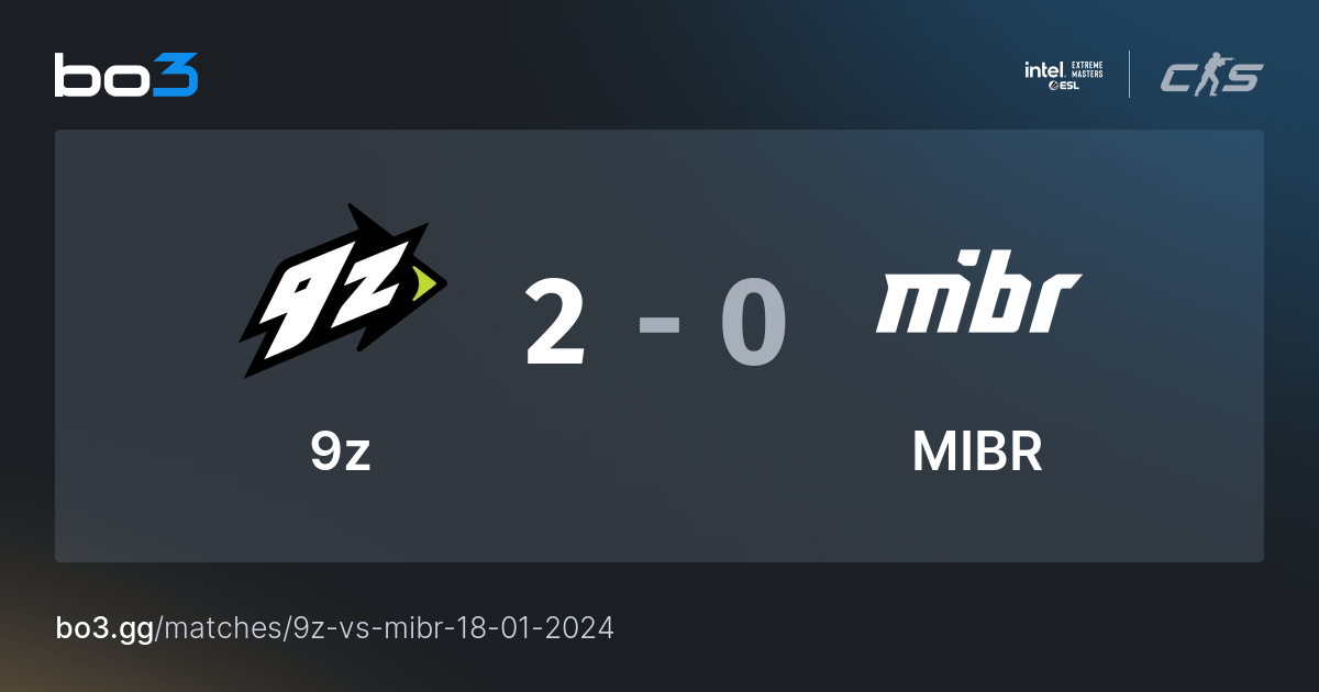9z vs MIBR - CS2 Match at IEM China 2024: South American Closed Qualifier