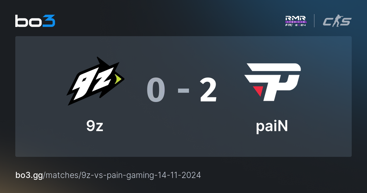 9z vs paiN - CS2 Match at Perfect World Shanghai Major 2024: American RMR