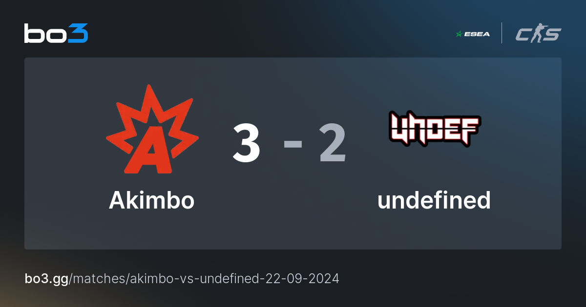 Akimbo vs undefined - CS2 Match at ESEA Season 50 Advanced Division: North America