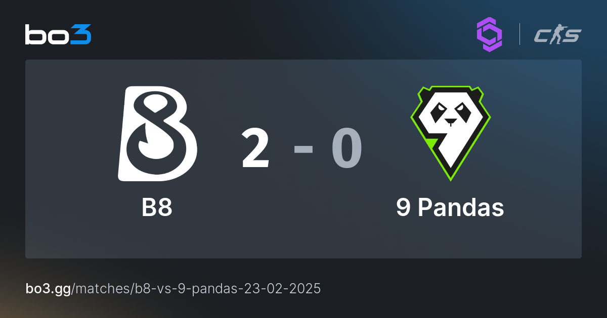 B8 vs 9 Pandas - CS2 Match at CCT Season 2 European Series 18