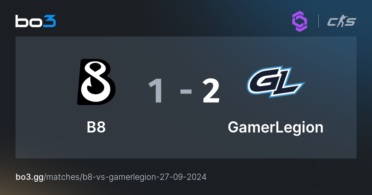 B8 vs GamerLegion - CS2 Match at CCT Season 2 European Series 12