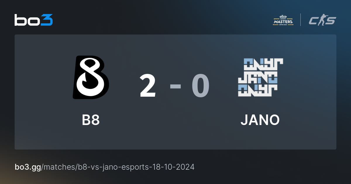 B8 vs JANO - CS2 Match at Elisa Masters Espoo 2024