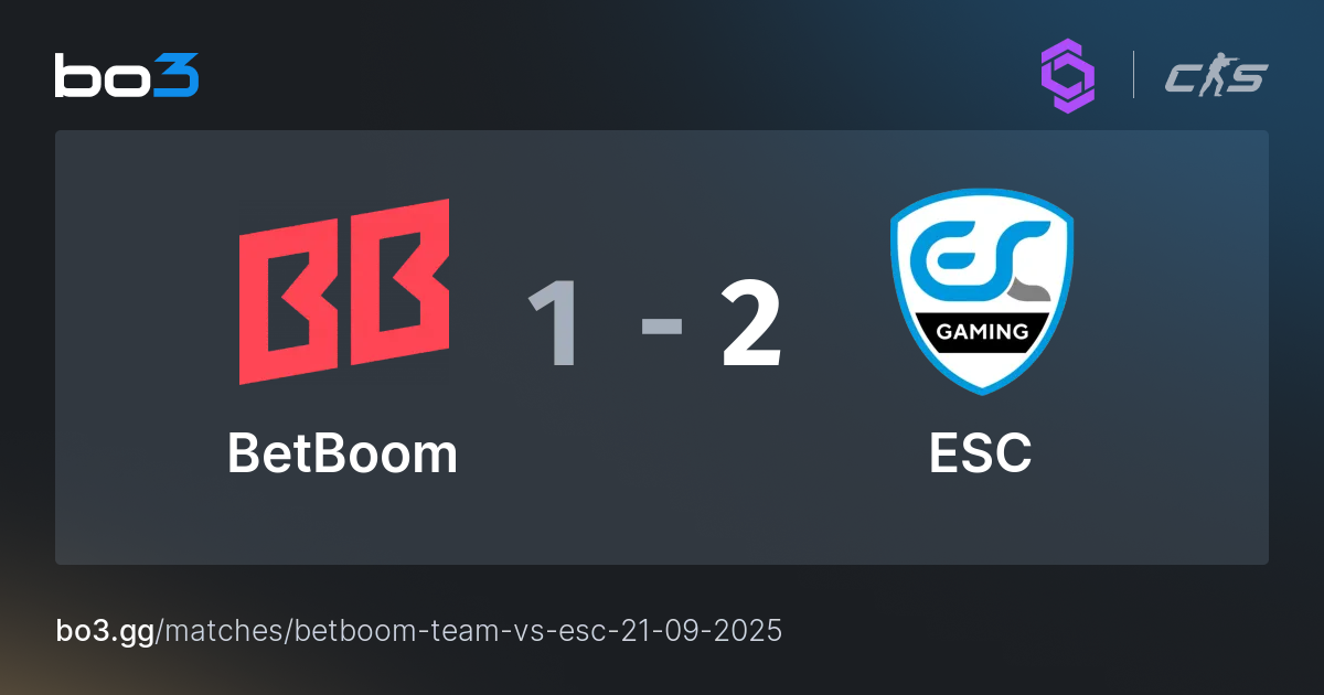 BetBoom vs ESC - CCT Season 3 European Series 6에서의 CS2 경기