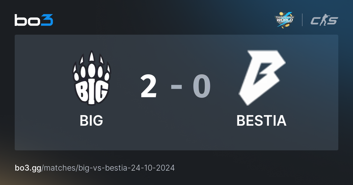 BIG vs BESTIA - CS2 Match at Thunderpick World Championship 2024 Play-in