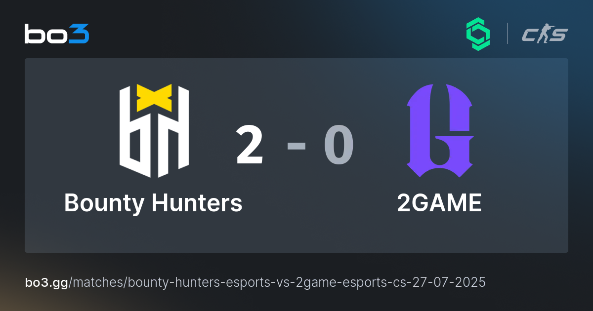 Bounty Hunters vs 2GAME at Mirage stats in CS2