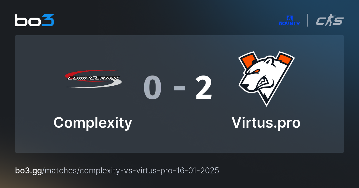 Complexity vs Virtus.pro - CS2 Match at BLAST Bounty Spring 2025: Closed Qualifier