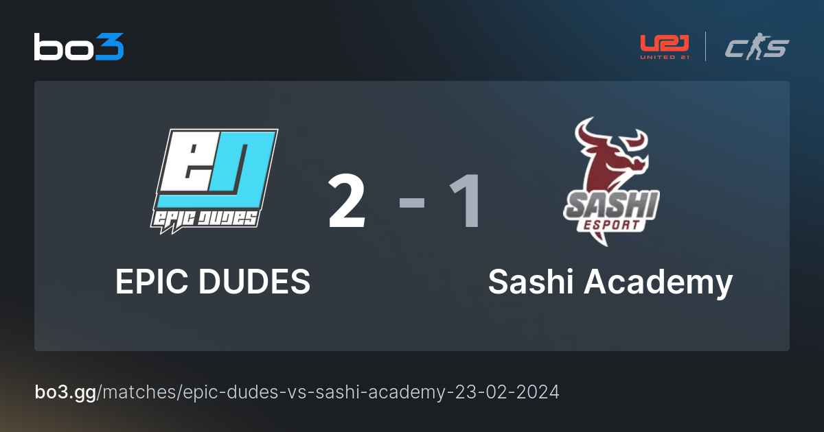 EPIC DUDES vs Sashi Academy - CS2 Match at United21 Season 11: Division 2