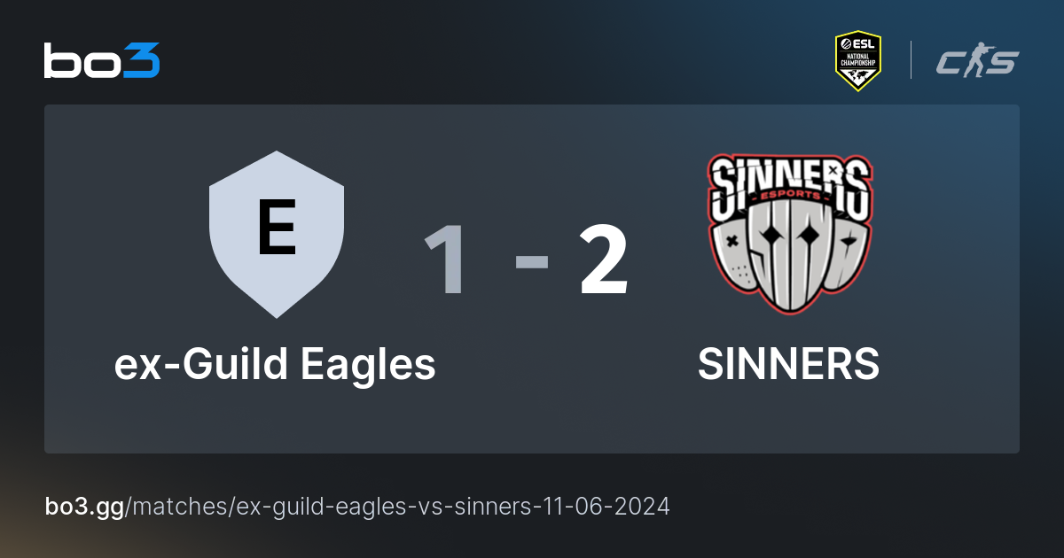 ex-Guild Eagles vs SINNERS - CS2 Match at ESL Pro League Season 20 ...
