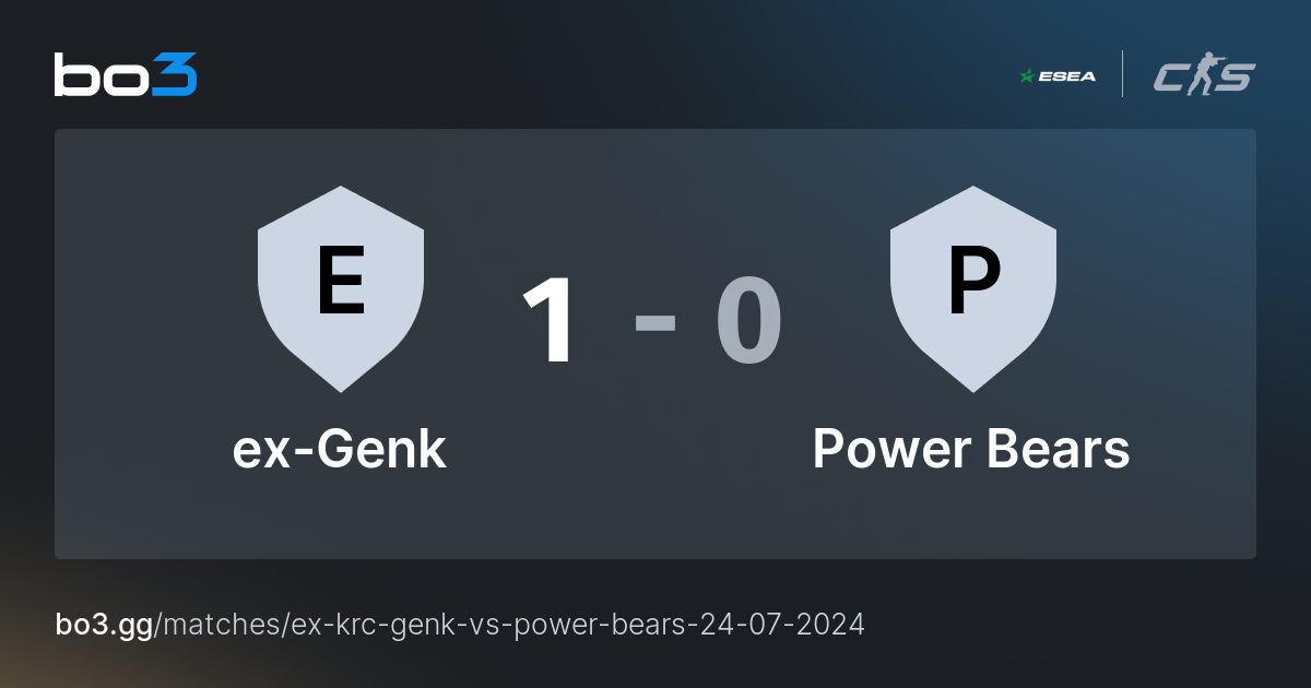 ex-Genk vs Power Bears - CS2 Match at ESEA Season 50 Advanced Division ...