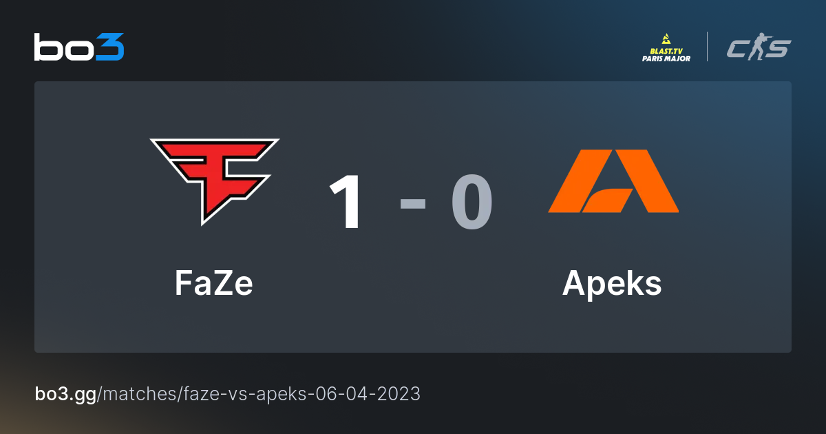 FaZe vs Apeks - CS2 Match at BLAST.tv Major Paris: European RMR A 2023