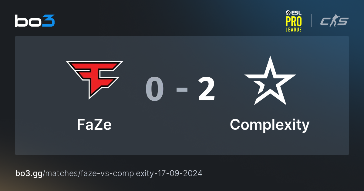 FaZe vs Complexity - CS2 Match at ESL Pro League Season 20