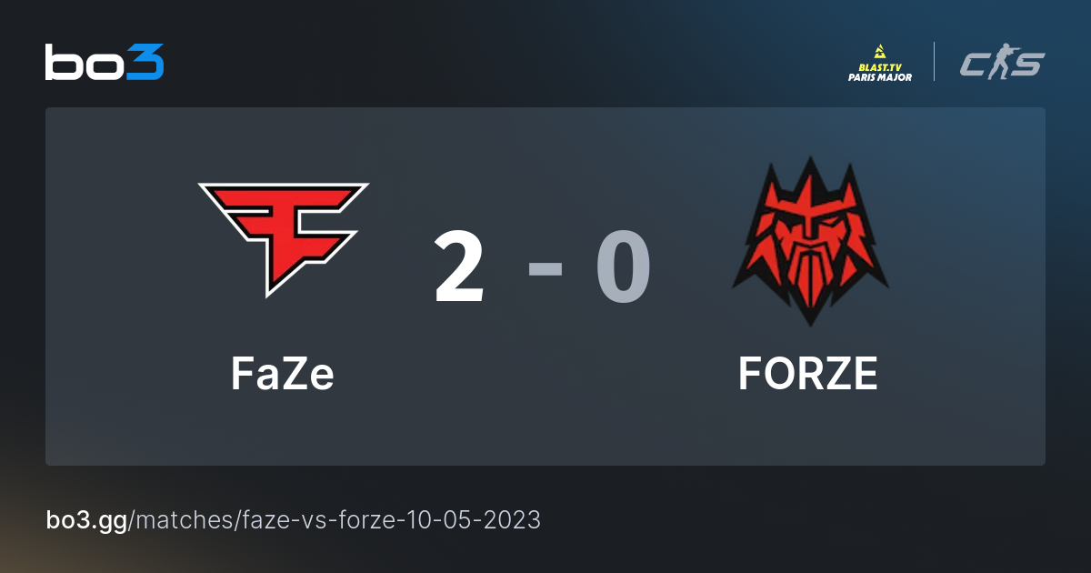 FaZe vs FORZE - CS2 Match at BLAST.tv Major Paris: Challengers Stage 2023