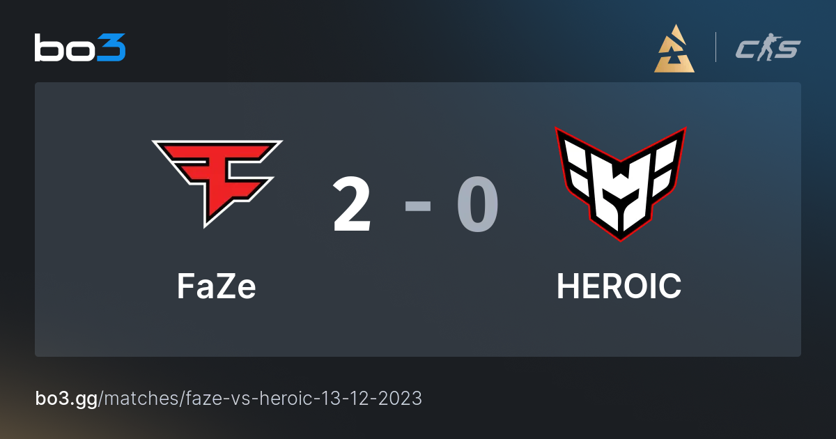 FaZe vs HEROIC - CS2 Match at BLAST Premier: World Final 2023