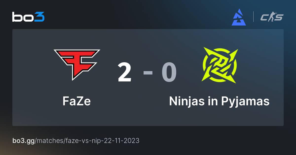 FaZe vs Ninjas in Pyjamas - CS2 Match at BLAST Premier: Fall Final 2023
