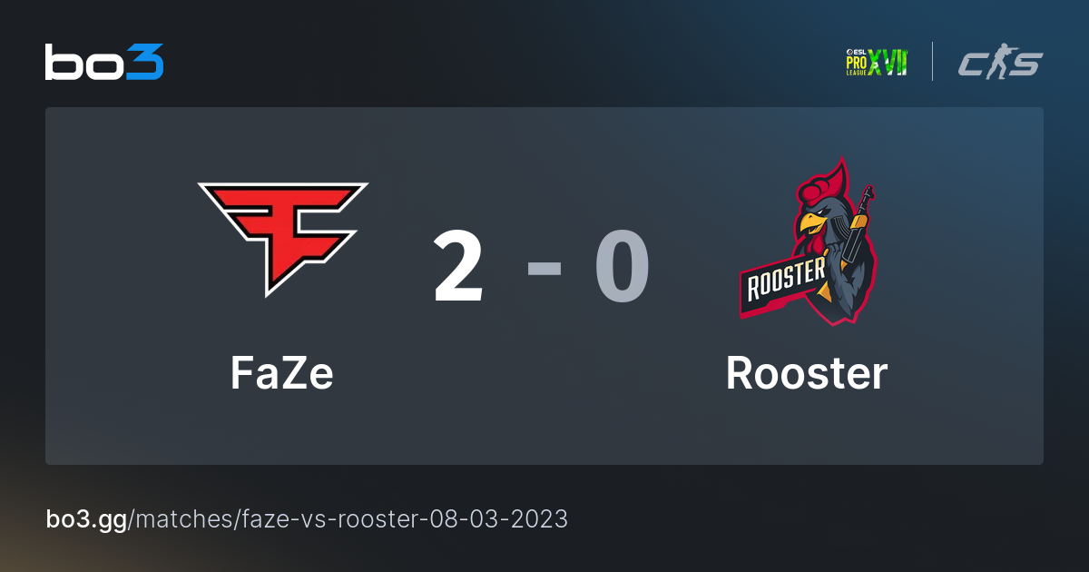 FaZe vs Rooster - CS2 Match at ESL Pro League Season 17 2023