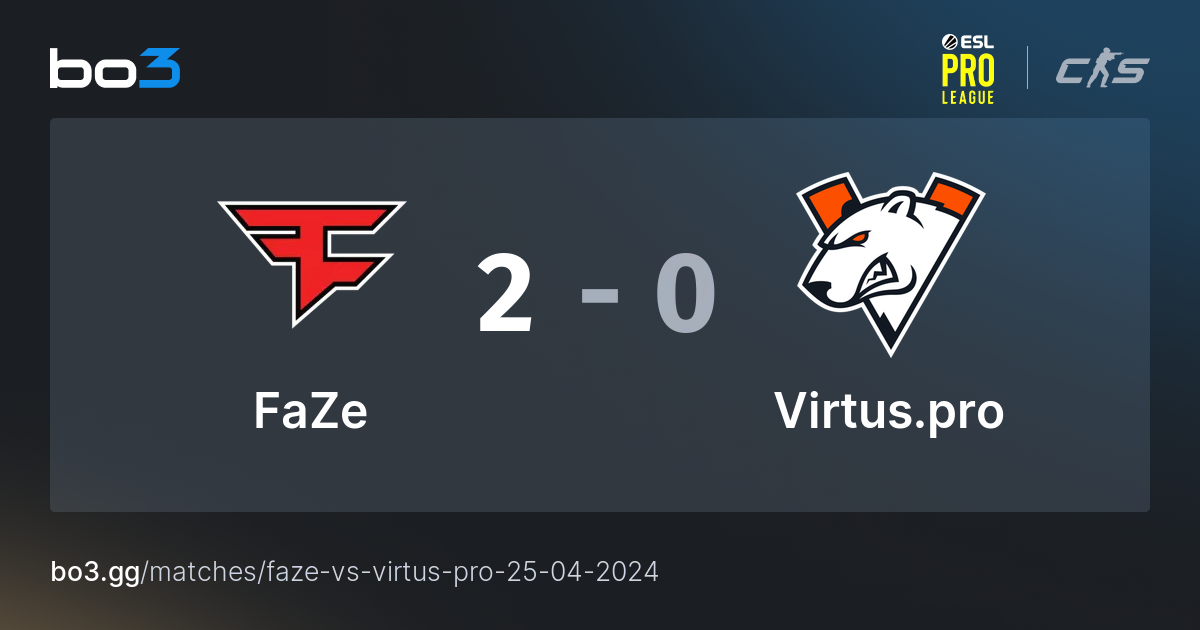 FaZe vs Virtus.pro - CS2 Match at ESL Pro League Season 19