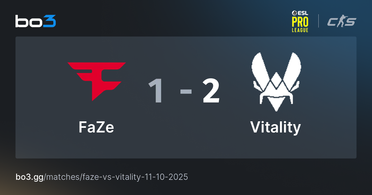 FaZe vs Vitality - Partido de CS2 en ESL Pro League Season 22