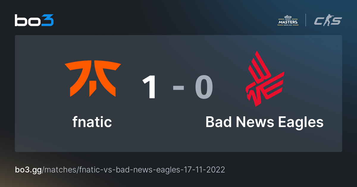 fnatic vs Bad News Eagles - CS2 Match at Elisa Masters Espoo 2022