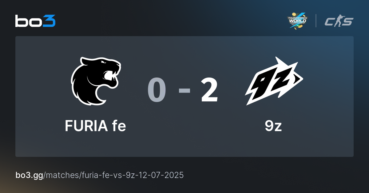 FURIA fe vs 9z - En vivo - Partido de CS2 en Thunderpick World Championship 2025: South American ...