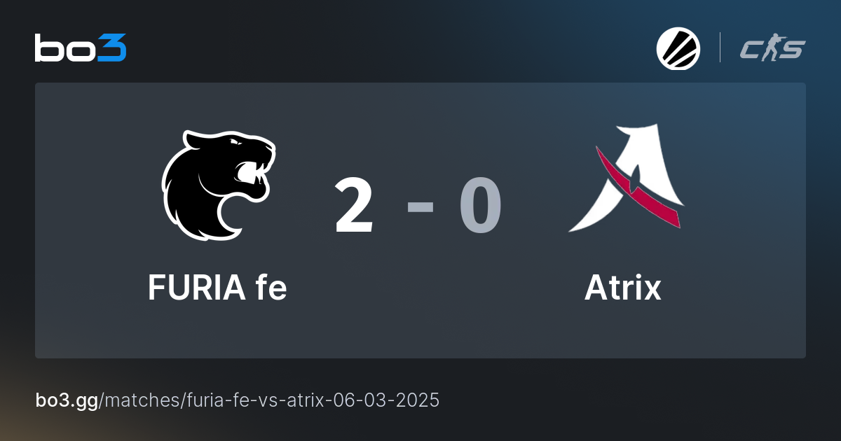FURIA fe vs Atrix - CS2 - Ao vivo