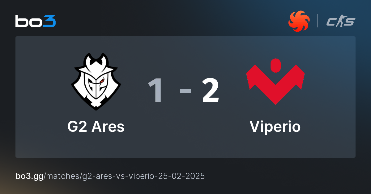 G2 Ares vs Viperio - CS2 Match at Exort Series 8