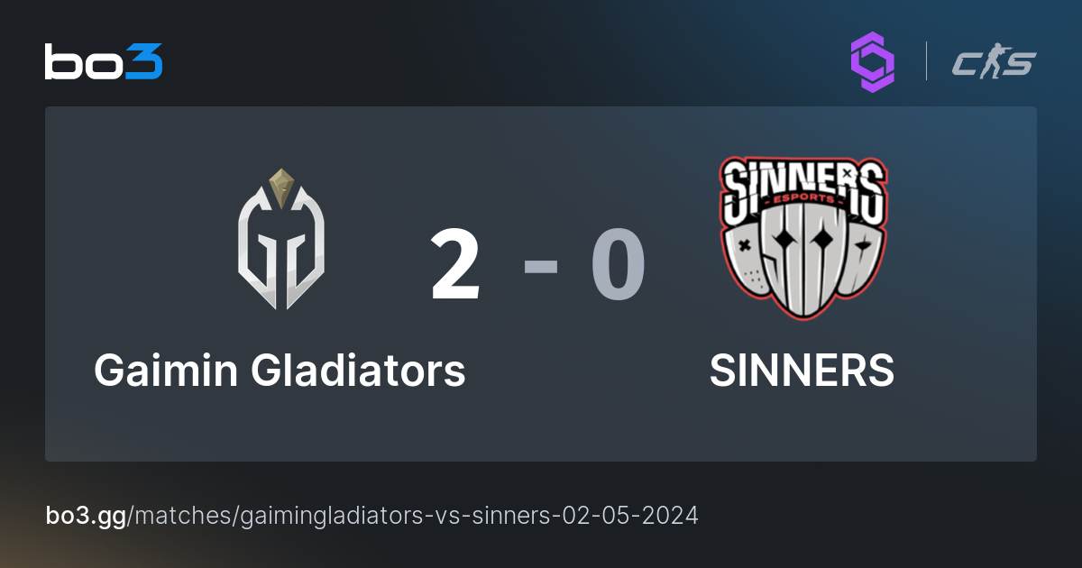 Gaimin Gladiators vs SINNERS - CS2 Match at CCT Season 2 European Series 1