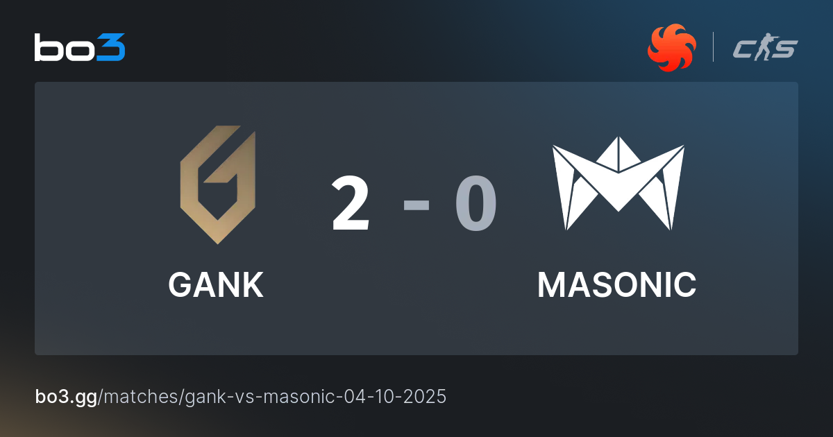 GANK vs MASONIC - Live - CS2 Match at Exort Series 17