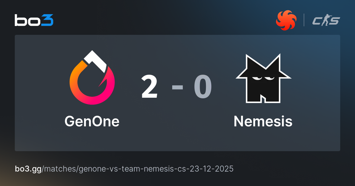 GenOne vs Nemesis - Langsung - Perlawanan CS2 di Exort Meteor Season 1