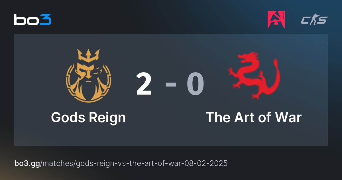 Gods Reign vs The Art of War - CS2 Match at BLAST Rising Asia Spring 2025: Closed Qualifier