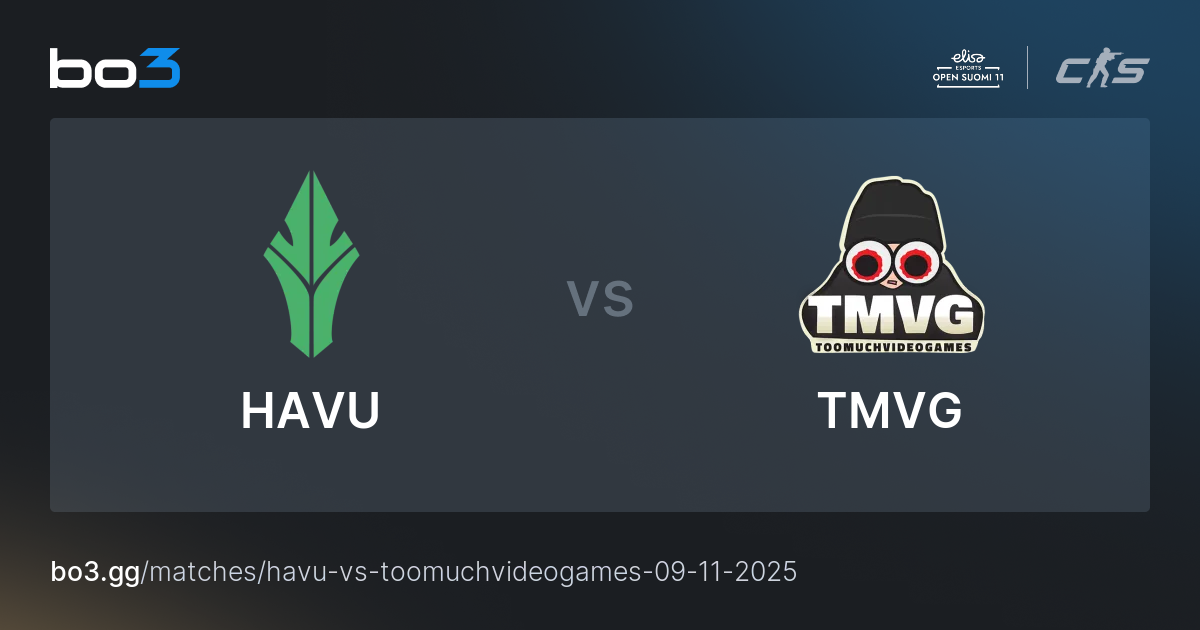 HAVU 対 TMVG - ライブ - Elisa Open Suomi Season 11 での CS2 試合