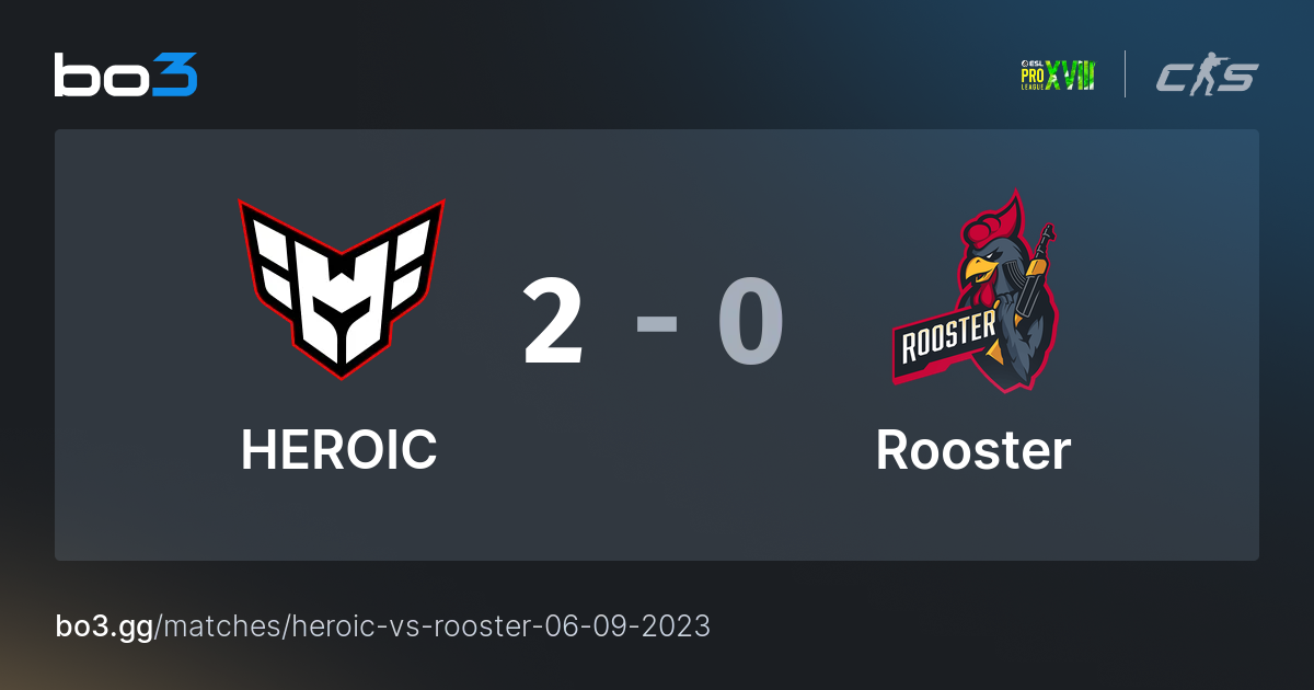 HEROIC vs Rooster - CS2 Match at ESL Pro League Season 18