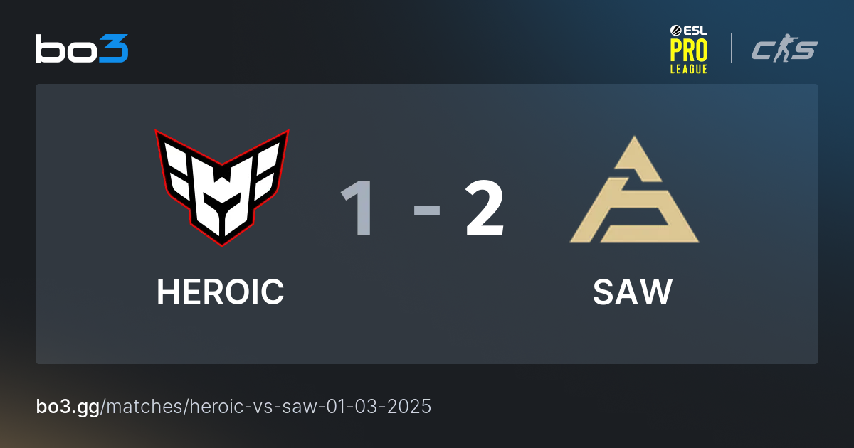 HEROIC vs SAW - CS2 Match at ESL Pro League Season 21 Play-in