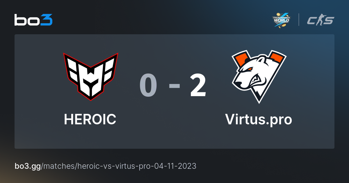 HEROIC vs Virtus.pro - CS2 Match at Thunderpick World Championship 2023