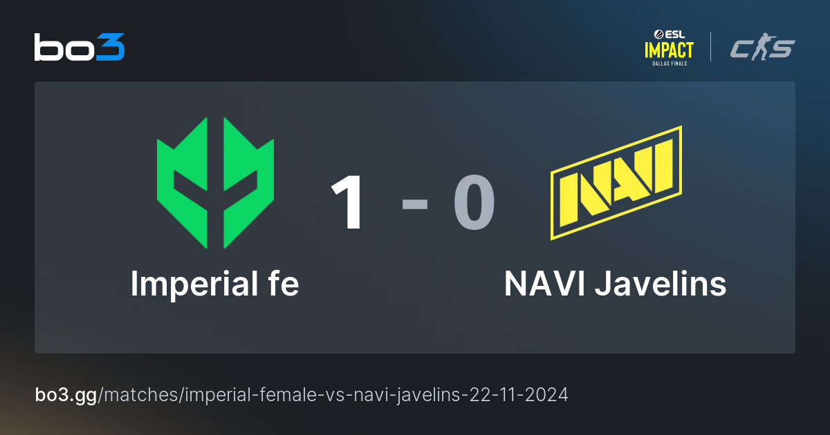 Imperial fe vs NAVI Javelins - CS2 Match at ESL Impact League Season 6 Finals