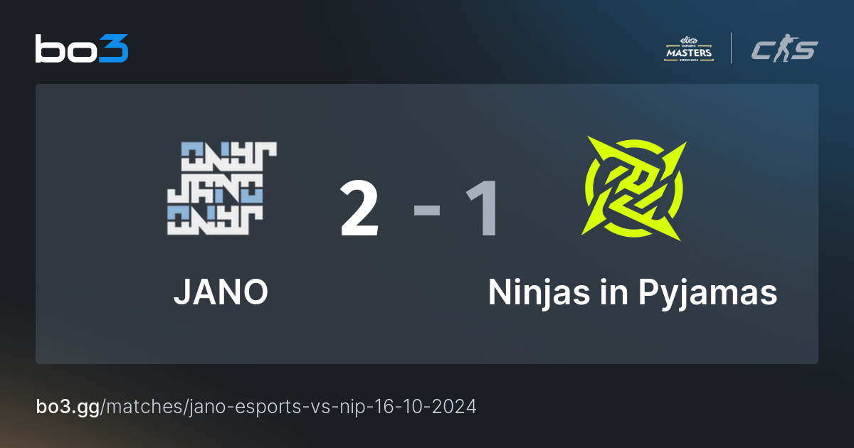 JANO vs Ninjas in Pyjamas - CS2 Match at Elisa Masters Espoo 2024