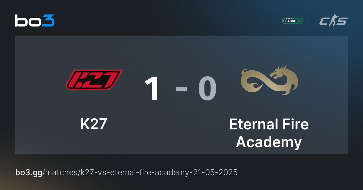 K27 vs Eternal Fire Academy - CS2 Match at ESEA season 53: Advanced Division - Europe