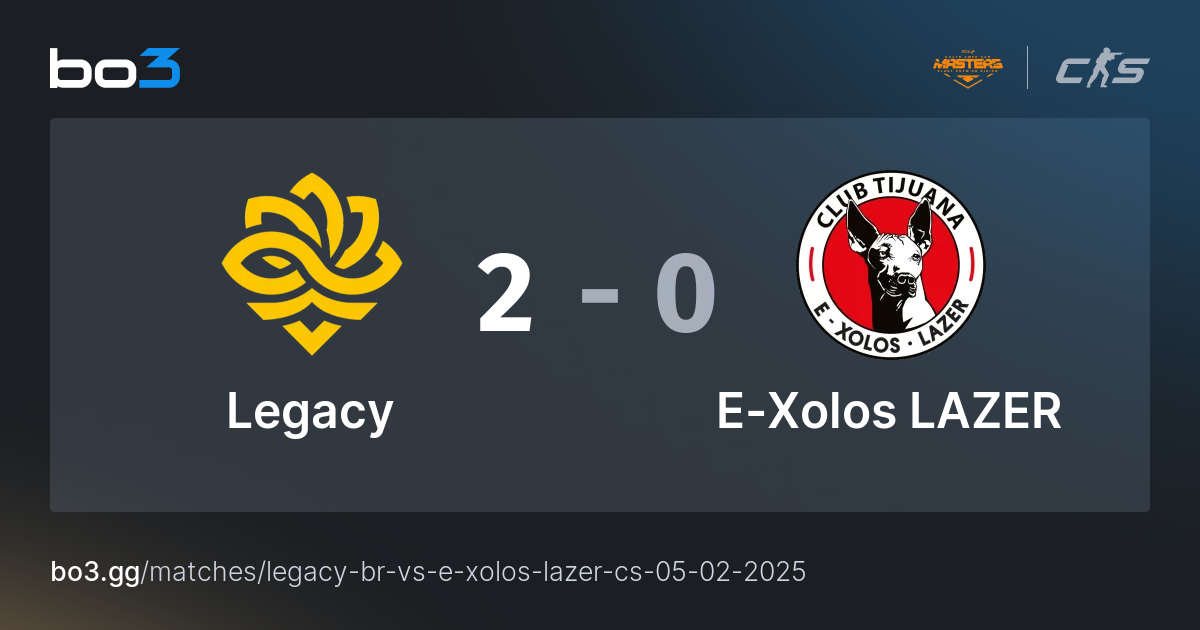 Legacy vs E-Xolos LAZER - CS2 Match at BLAST Rising South America Spring 2025: Closed Qualifier