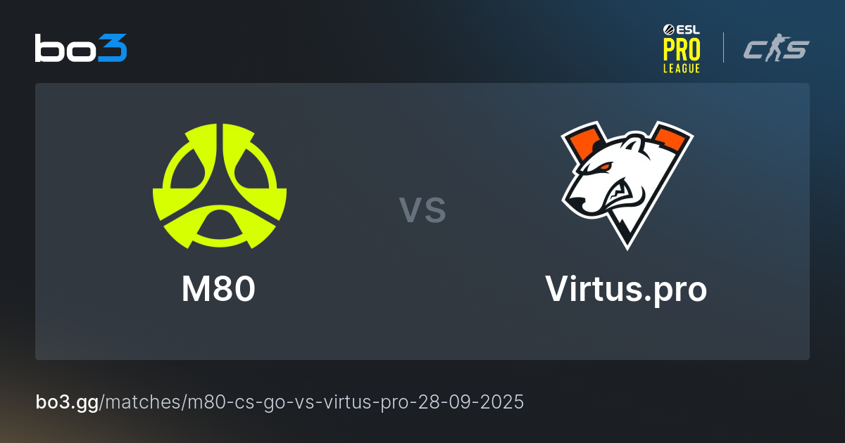 M80 vs Virtus.pro - Live - CS2 Match at ESL Pro League Season 22 Stage 1