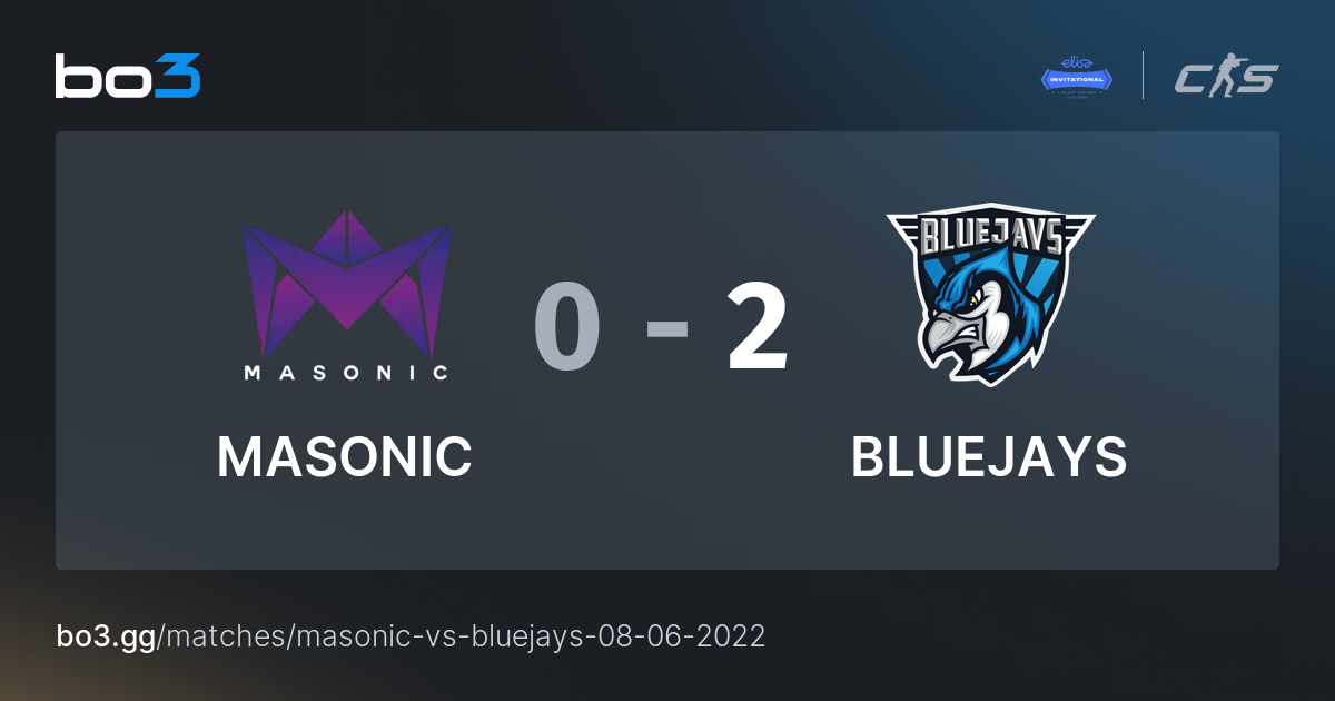 MASONIC vs BLUEJAYS - CS2 Match at Elisa Invitational Spring 2022