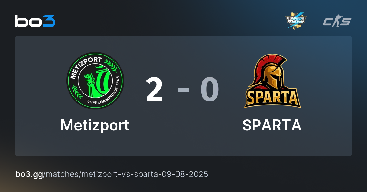 Metizport vs SPARTA - CS2 Match at Thunderpick World Championship 2025: European Series 2