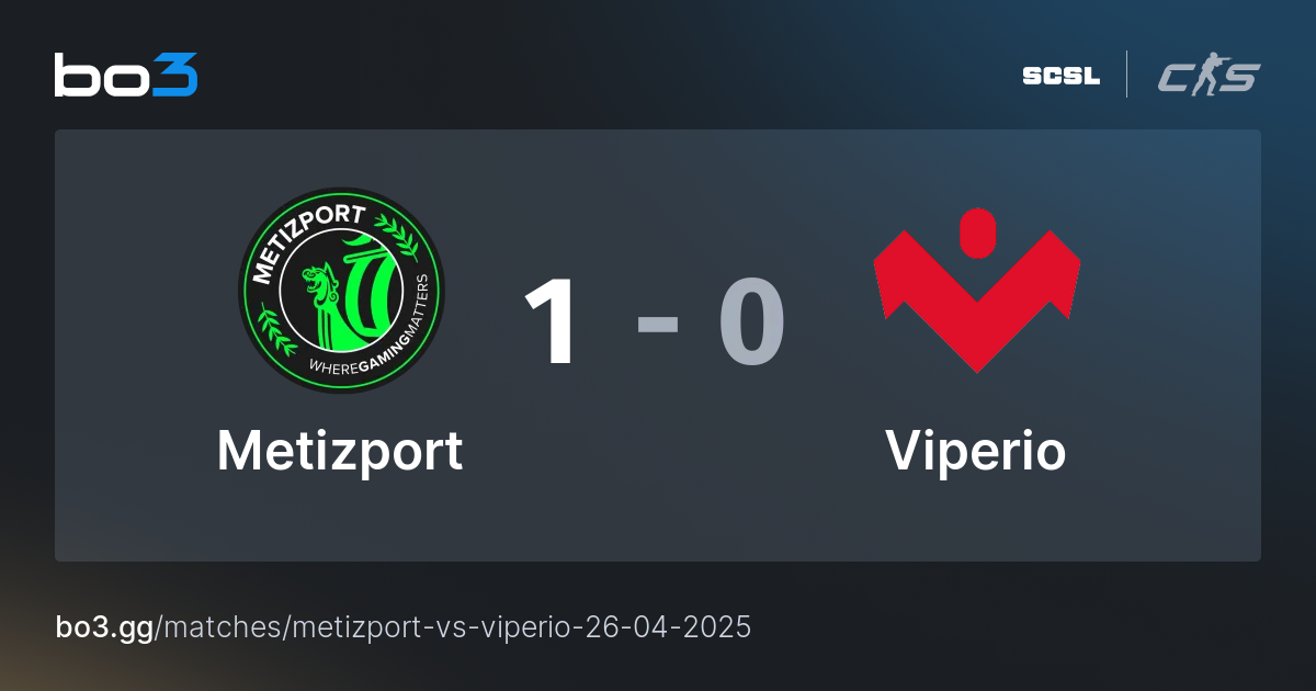 Metizport vs Viperio - CS2 Match at Svenska CS-Ligan 2025
