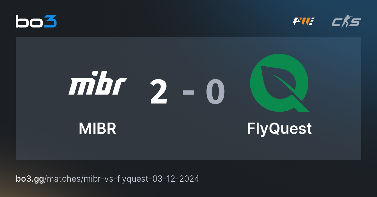 MIBR vs FlyQuest - CS2 Match at Perfect World Shanghai Major 2024 Opening