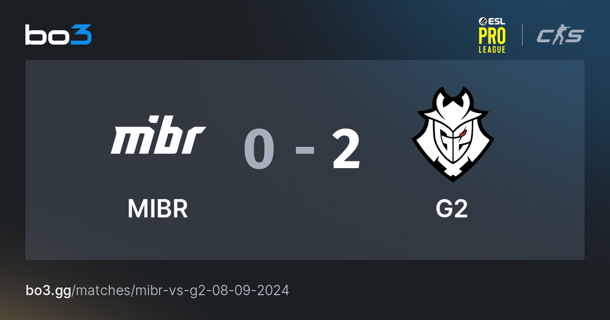 MIBR vs G2 - CS2 Match at ESL Pro League Season 20