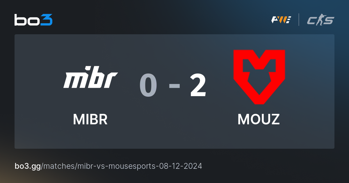 MIBR vs MOUZ - CS2 Match at Perfect World Shanghai Major 2024