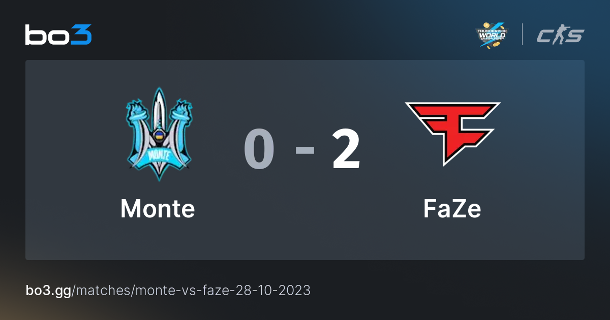 Monte vs FaZe - CS2 Match at Thunderpick World Championship 2023