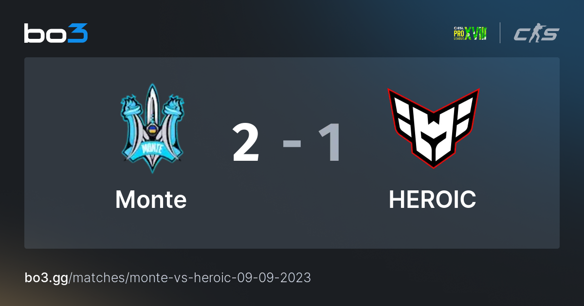 Monte vs HEROIC - CS2 Match at ESL Pro League Season 18
